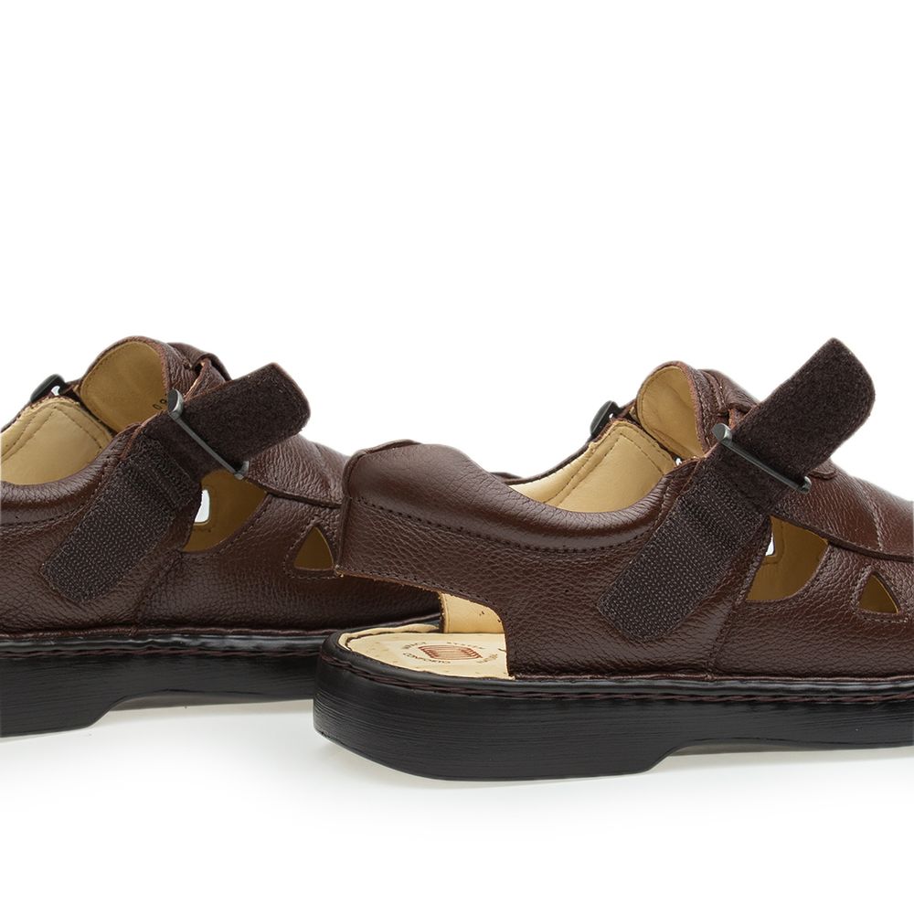 Sandália Doctor Shoes Couro 302 Marrom - Doctor Shoes