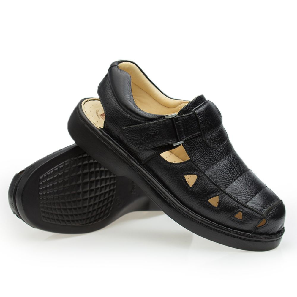 Sandália Doctor Shoes Couro 302 Preto - Doctor Shoes