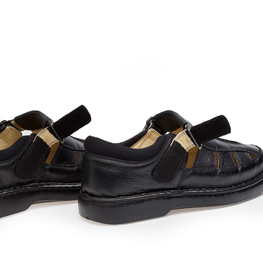 Sandália Doctor Shoes Couro 328 Preto - Doctor Shoes